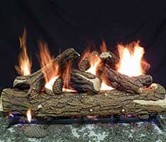 Country Oak Deluxe Ceramic Fire Pit Log Set - Gas Fire Pit Kits ...