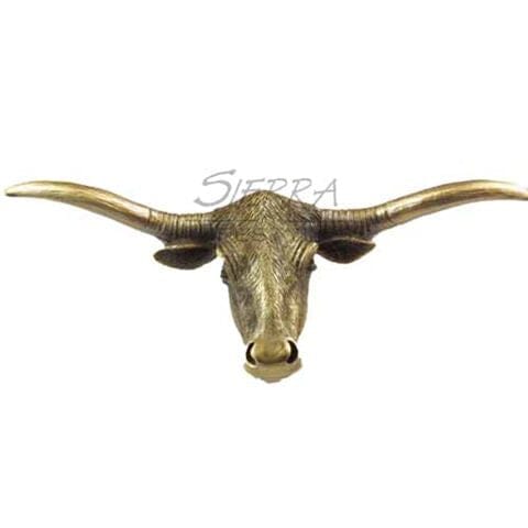 Longhorn Knob -Antique Brass - Sierra Lifestyles – Western Log Home Supply