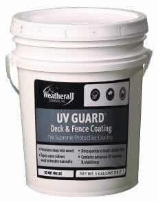 UV Guard Deck and Fence Coating - 5 Gallons- Discontinued - Weatherall ...